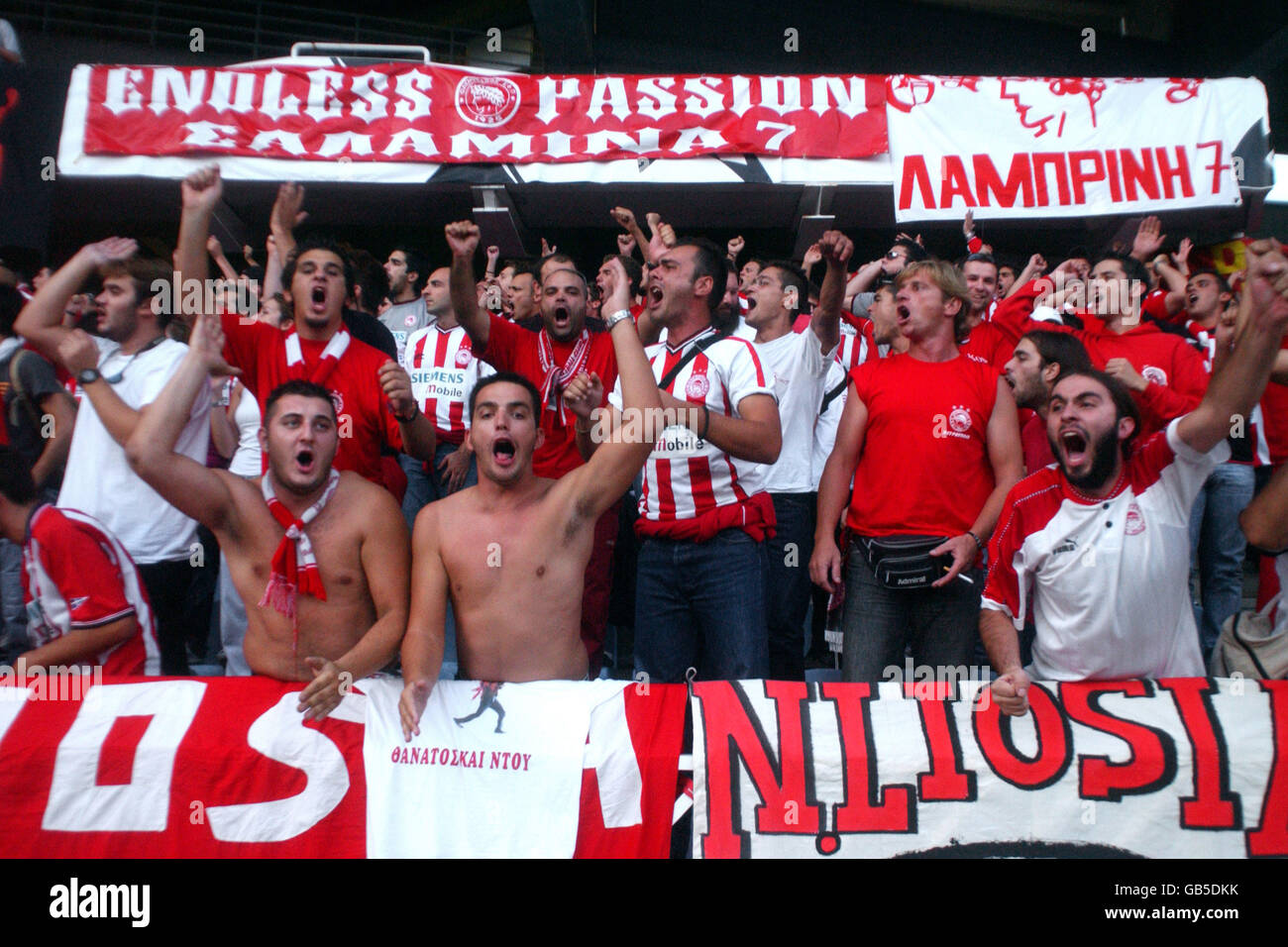Olympiakos fans enjoy the game hi-res stock photography and images - Alamy