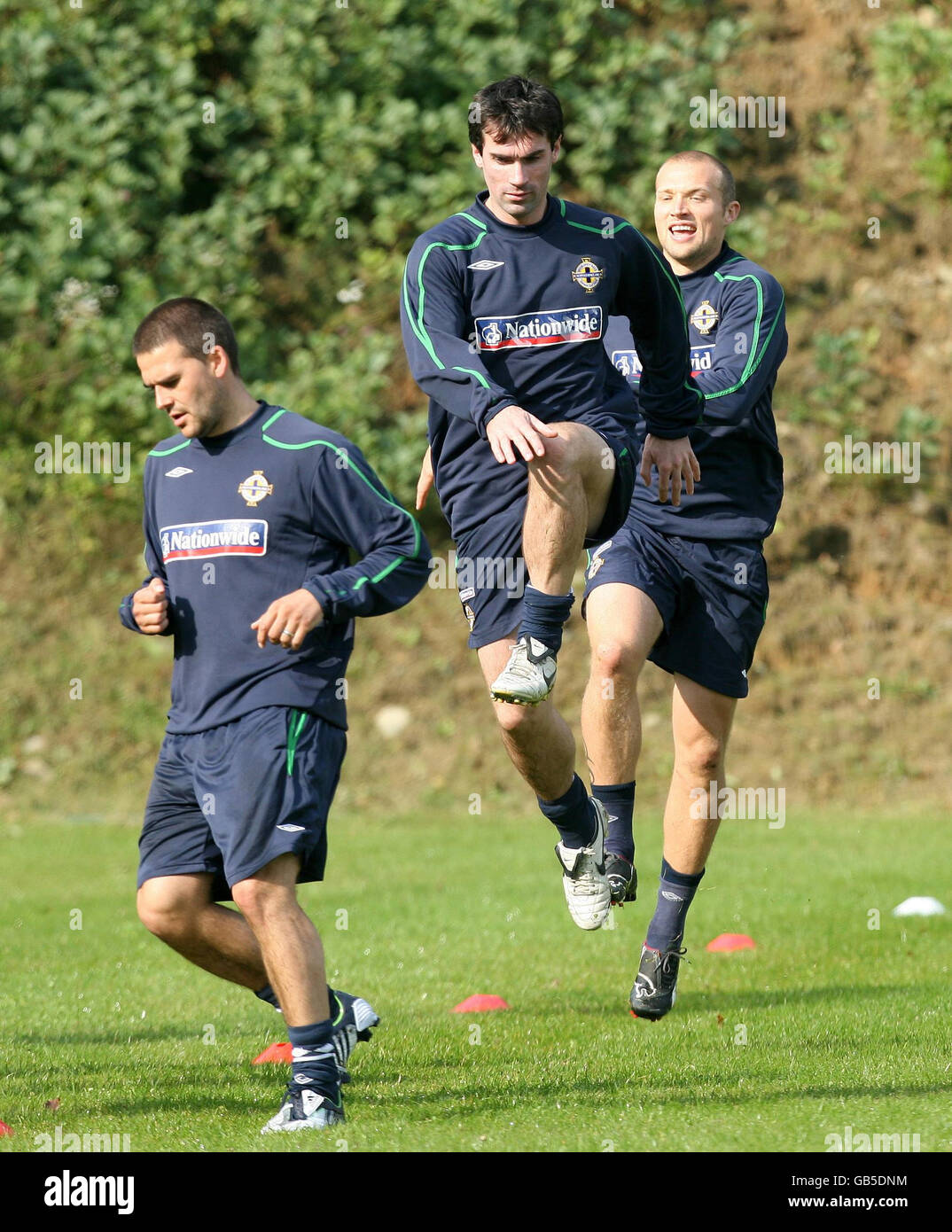 Northern Ireland's (left-right) David Healy, Keith Gillespie and Warren ...