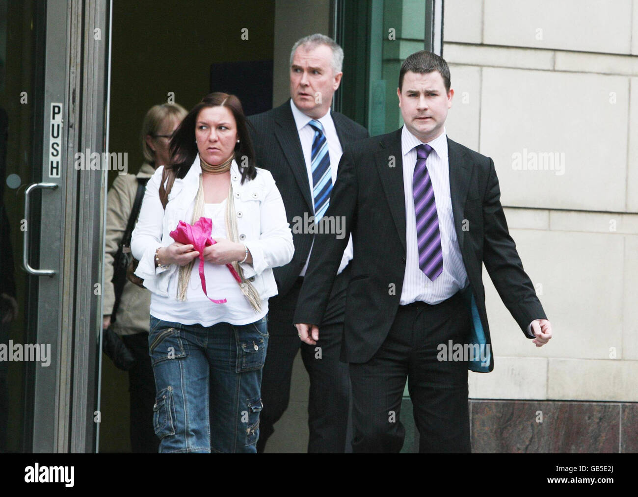 Chris Ward, 26, (front centre) with an unidentified woman (left) was ...
