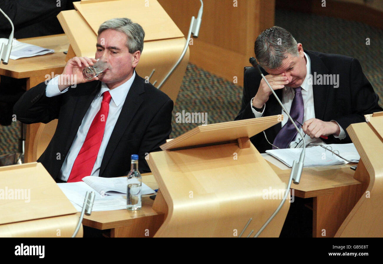 Scottish Labour Leader Iain Gray (left) and Andy Kerr MSP during First ...