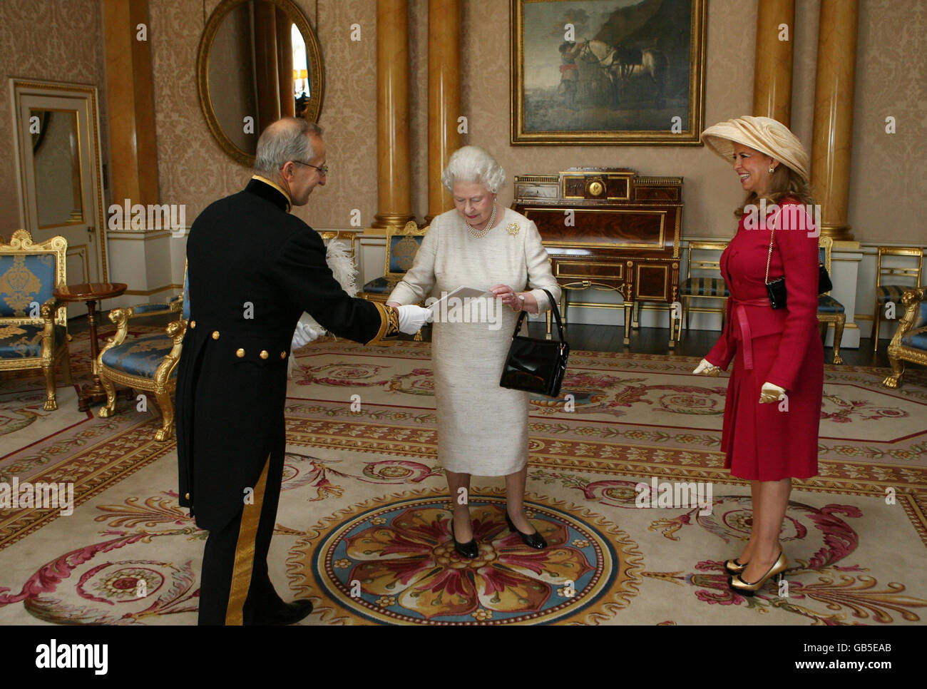 Britain's Queen Elizabeth II receives the Ambassador of Lebanon, Inaam ...