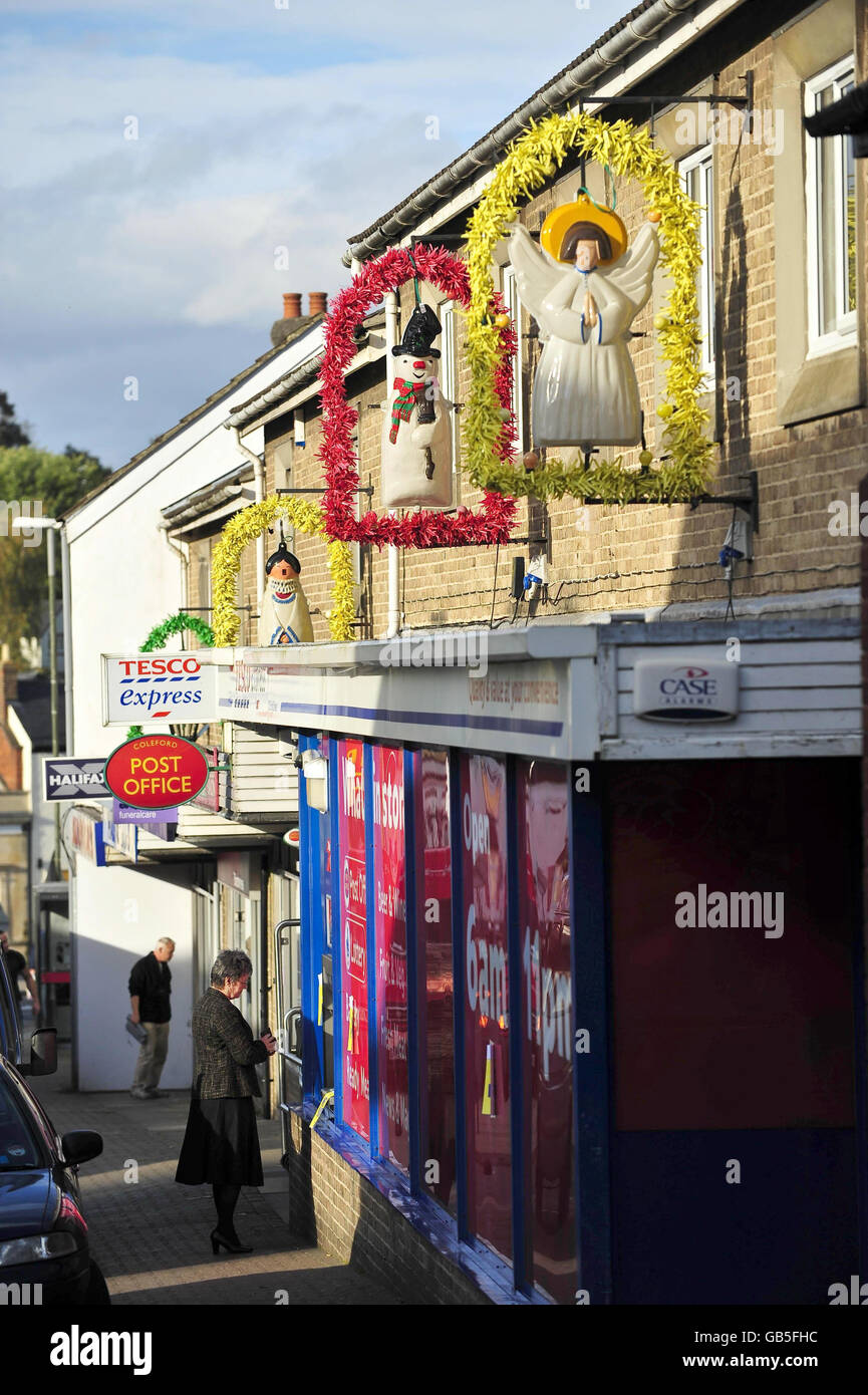 Christmas decorations out in October Stock Photo - Alamy