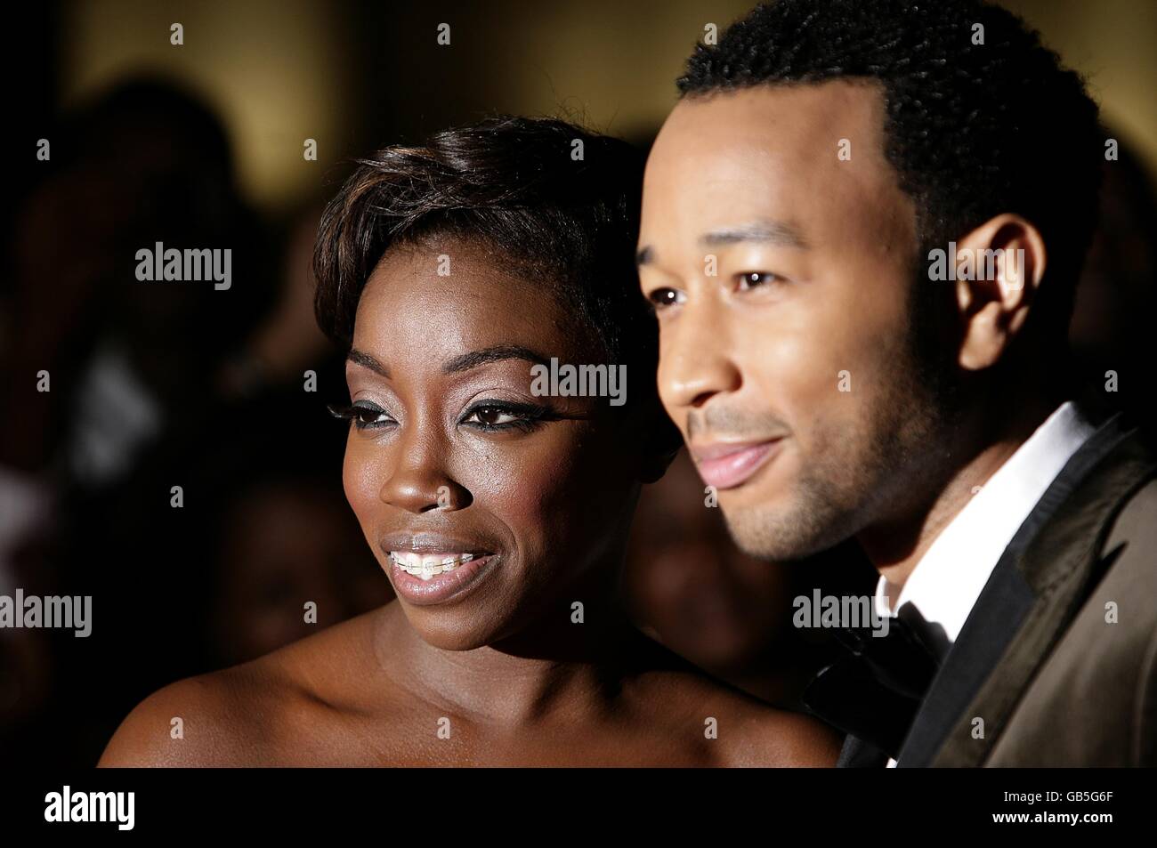 John legend estelle arrive mobo awards 2008 wembley arena hi-res stock ...