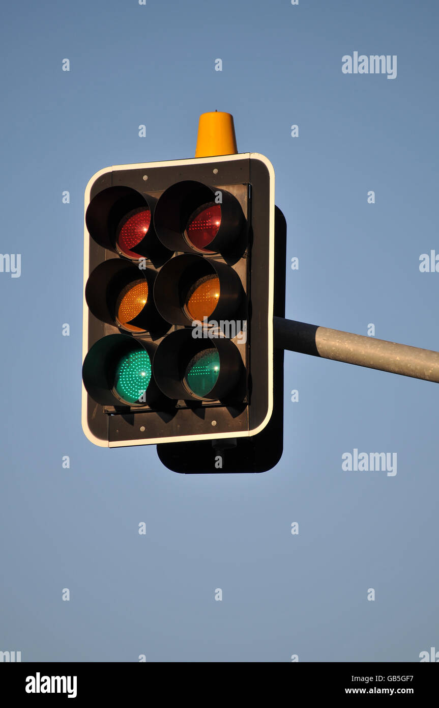 Double Traffic Light from Post Stock Photo - Alamy