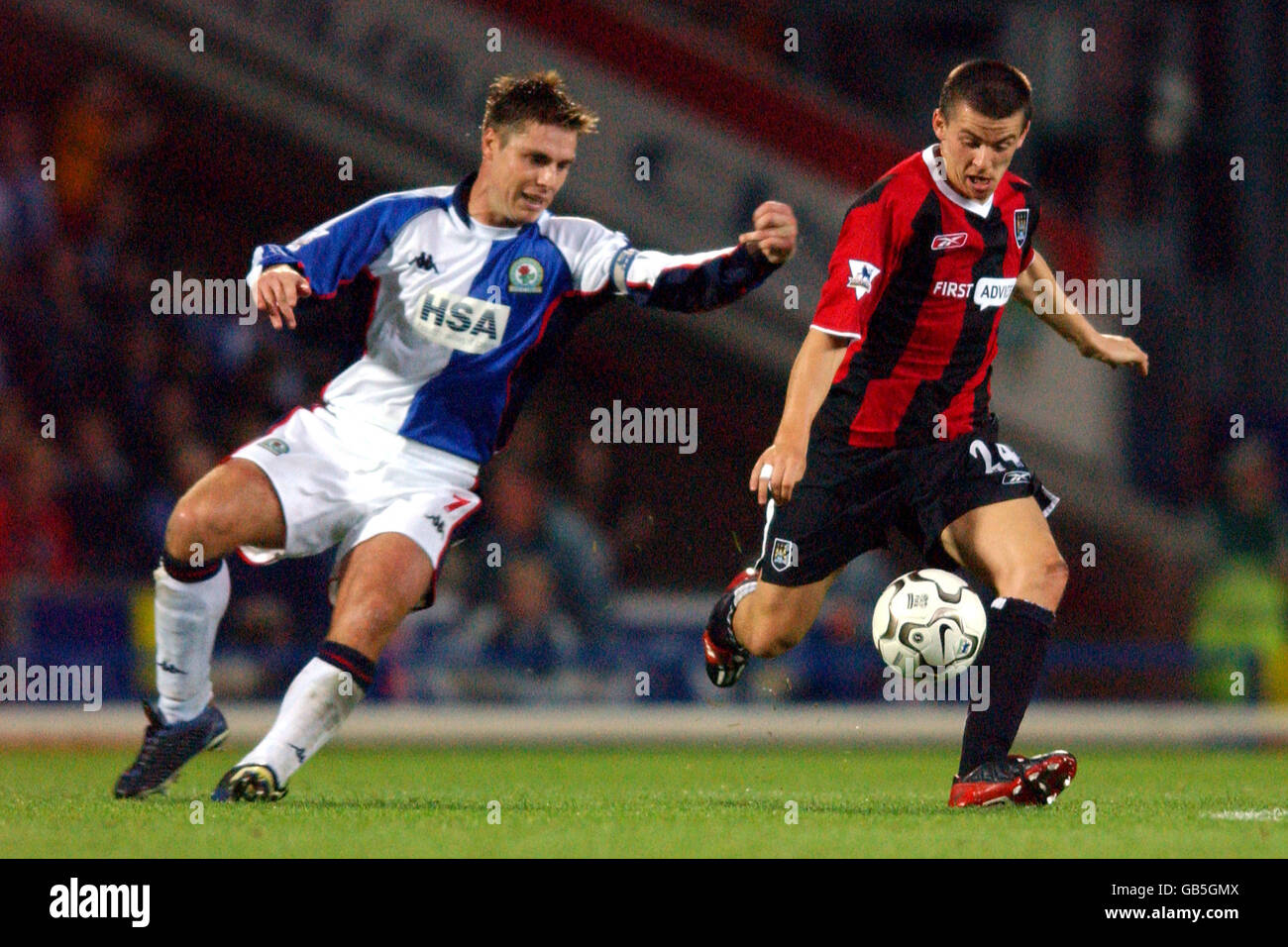 (L-R) Blackburn Rovers' Garry Flitcroft and Manchester City's Joey ...