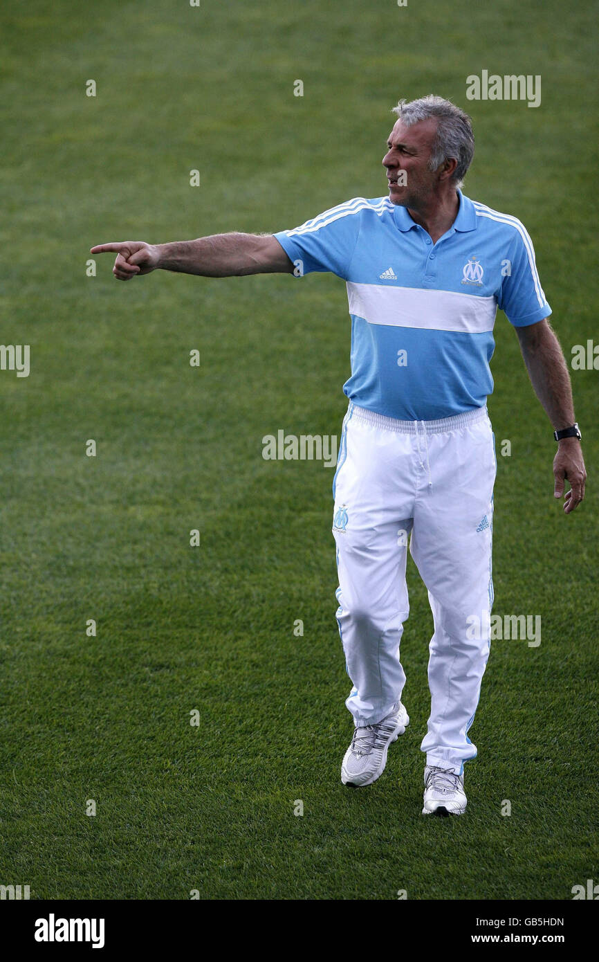 Soccer marseille training session stade velodrome hi-res stock ...