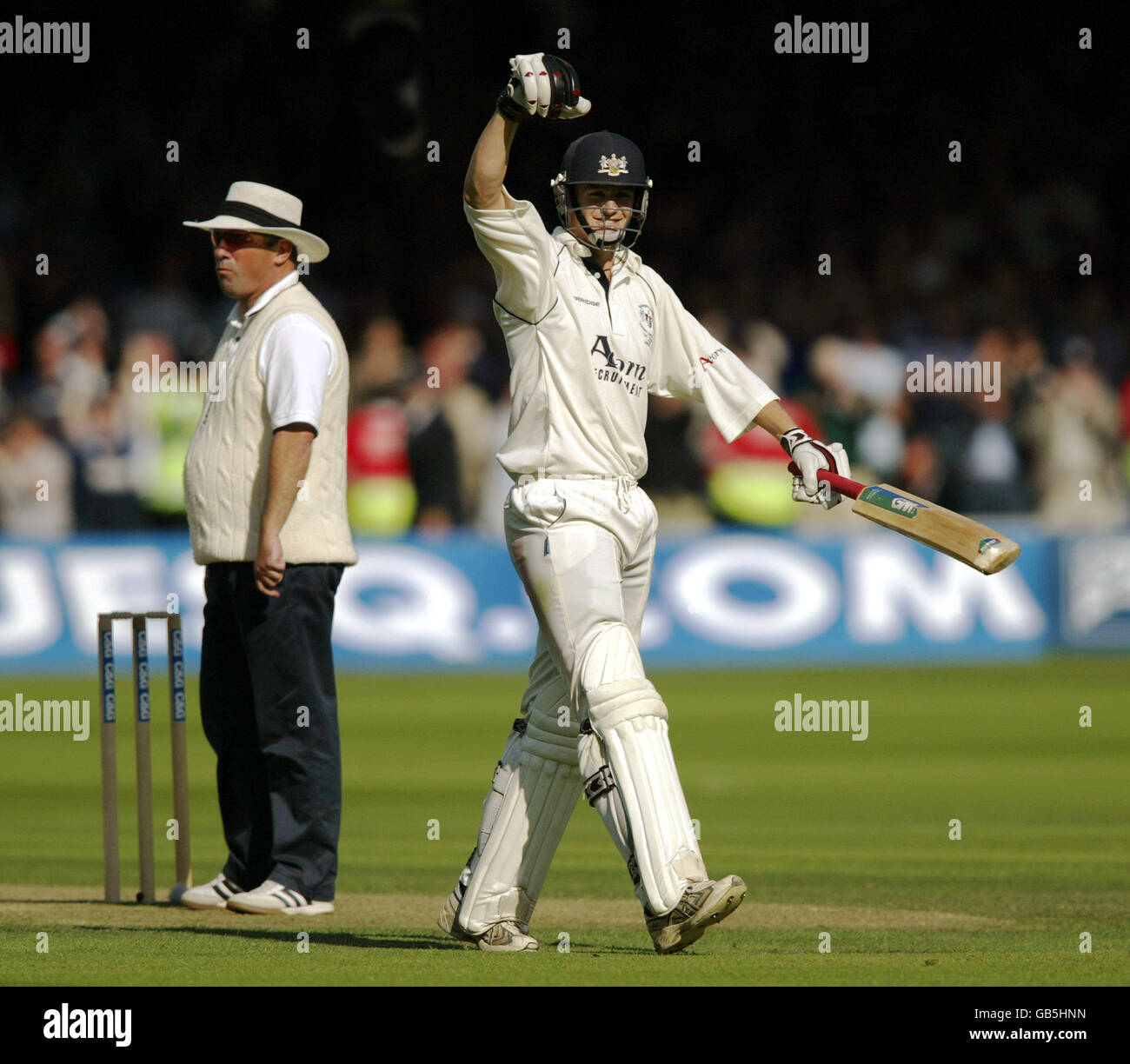 Gloucestershire's Alex Gidman celebrates hitting the winning runs in ...