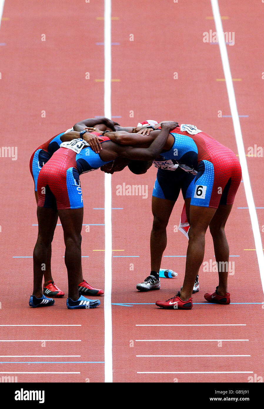 USA's victorious 4x100m relay team after winning the final Stock Photo ...