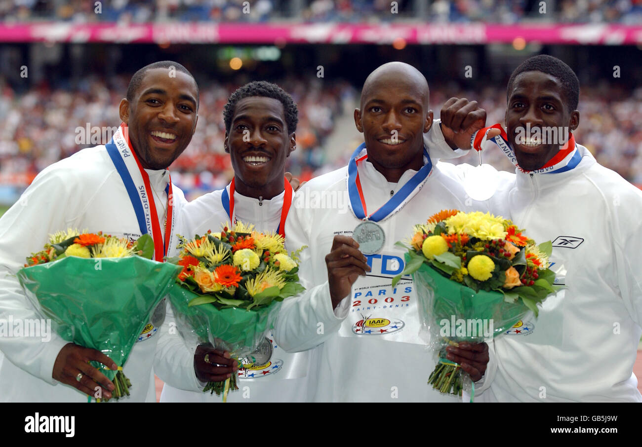 Great Birtain's 4x100m relay silver medal winners, Darren Campbell ...