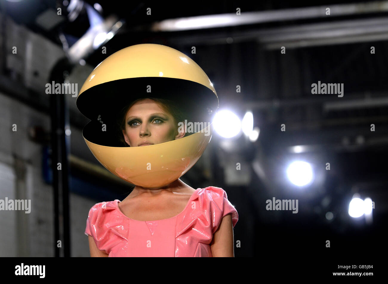 A model wears a creation by Giles, during London Fashion Week at The ...