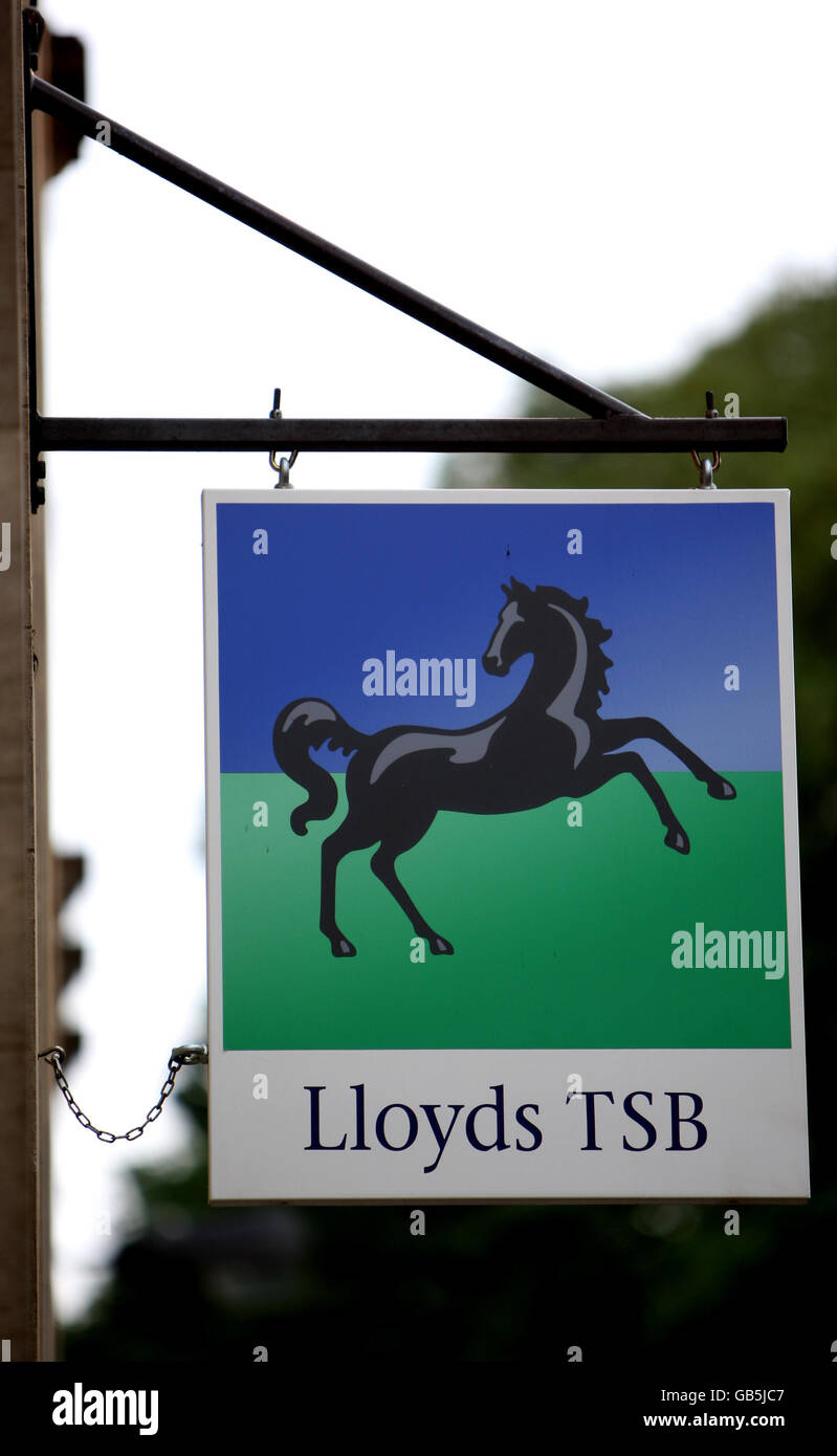 A general view of a Lloyds TSB sign in the centre of Cambridge ...