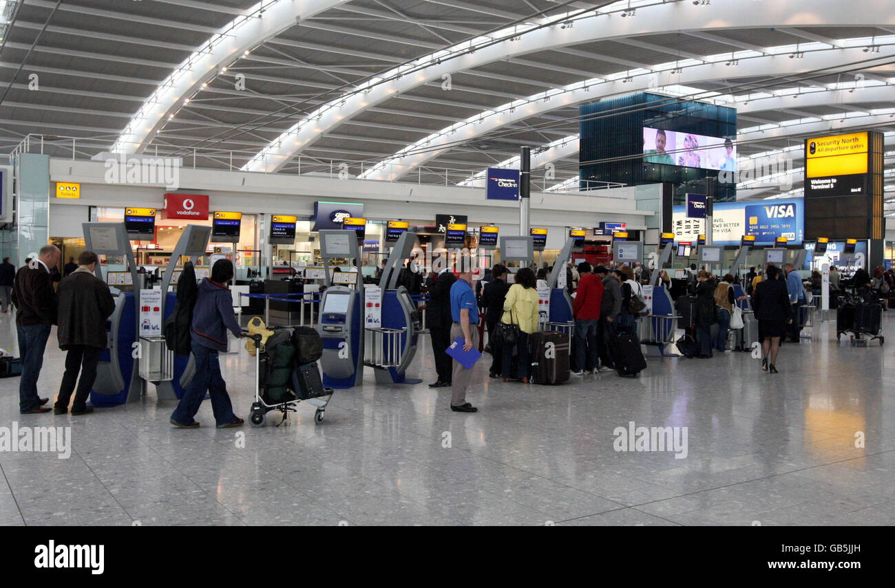 A general view of Terminal 5 (T5) at Heathrow Airport in London Stock ...