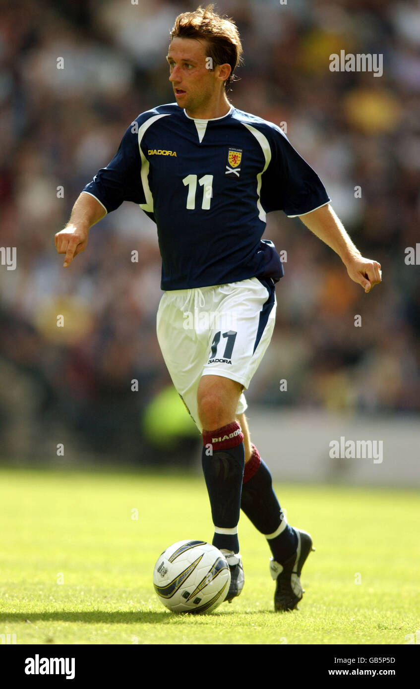 Scotland's Neil McCann in action against the Faroe Islands Stock Photo ...