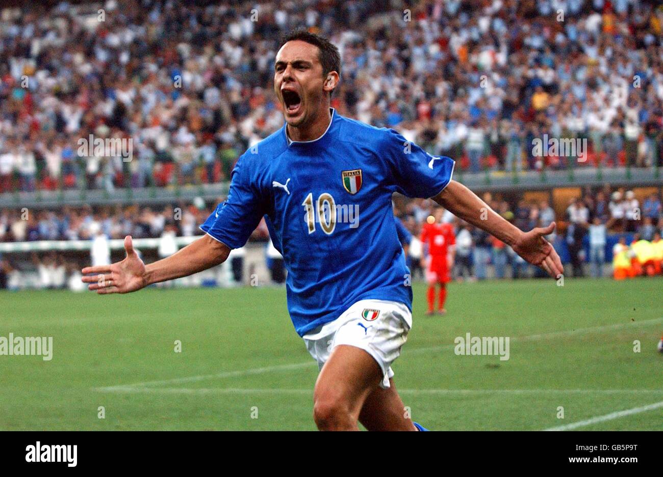 Italy's Filippo Inzaghi celebrates scoring their second goal Stock ...