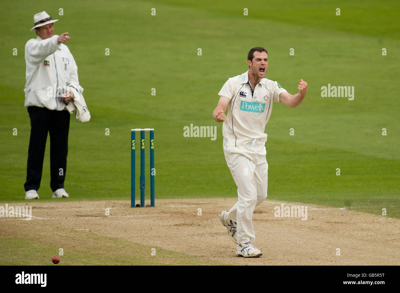 Hampshire's James Tomlinson celebrates dismissing Nottinghamshire's ...