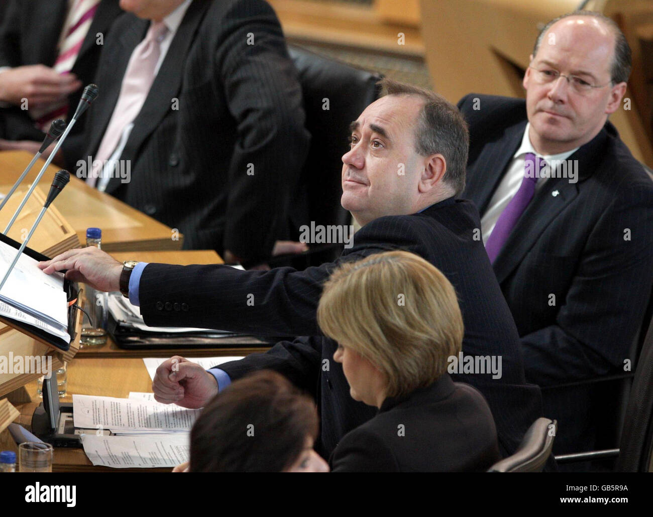 Scottish First Minister Alex Salmond (centre) during First Ministers ...