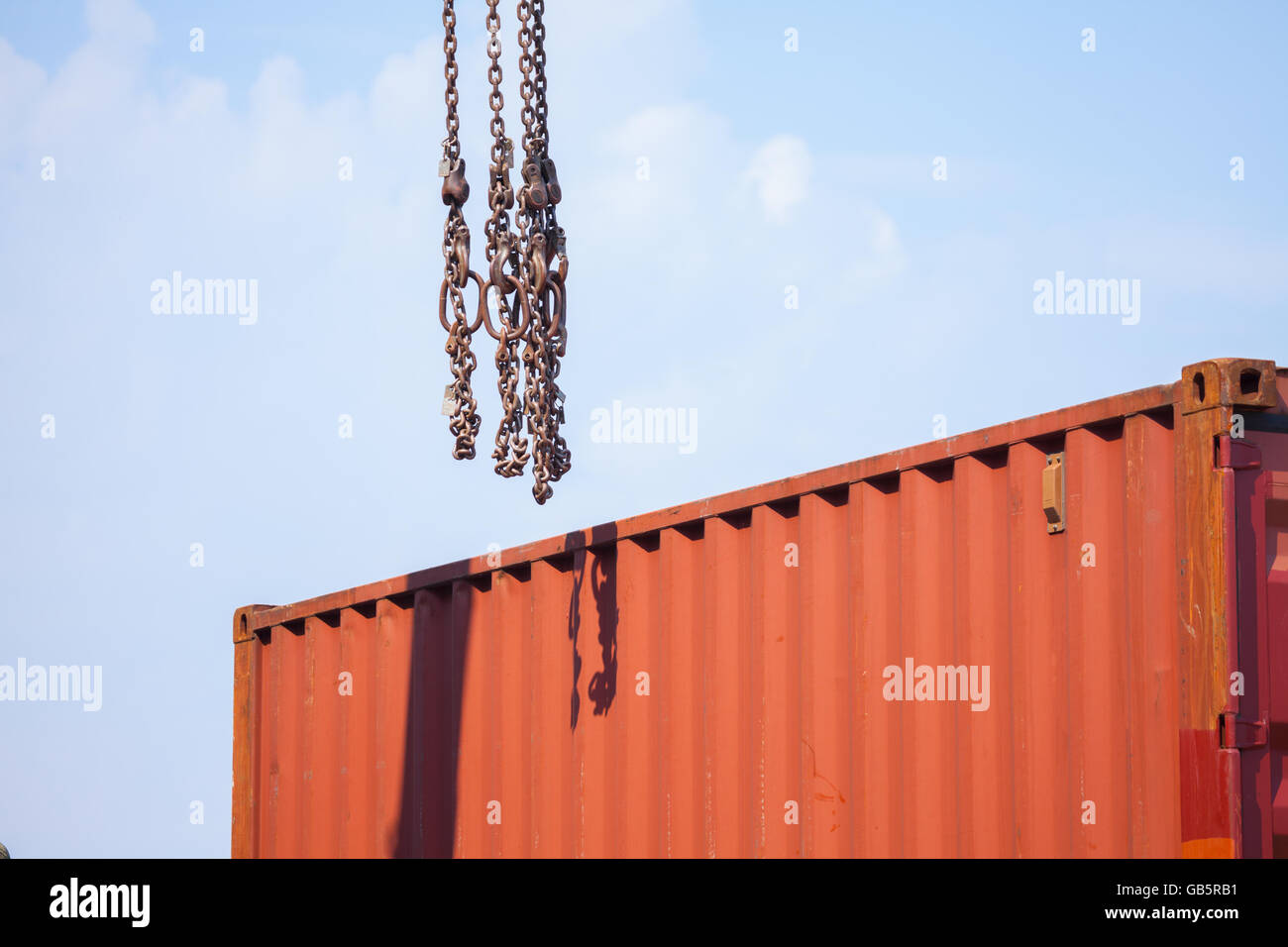 crane chain on a transport container Stock Photo - Alamy