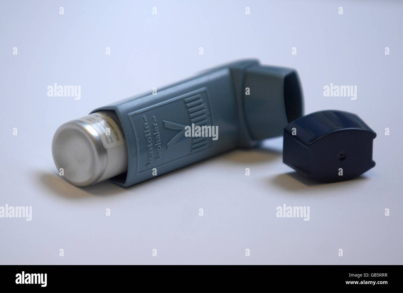 General view of a Ventolin Evohaler inhaler.. General view of a ...