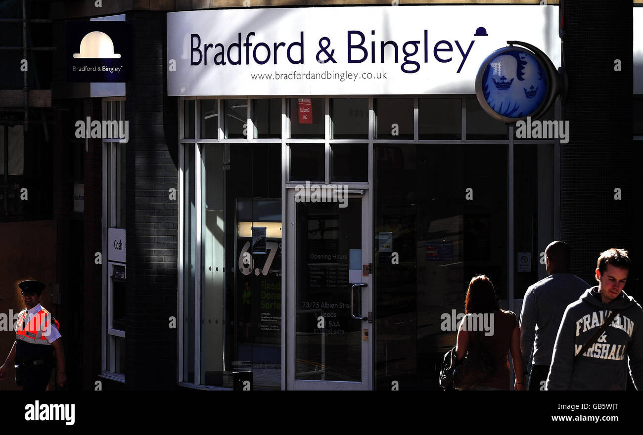 The Bradford & Bingley Bank office in Leeds as the future of the bank ...