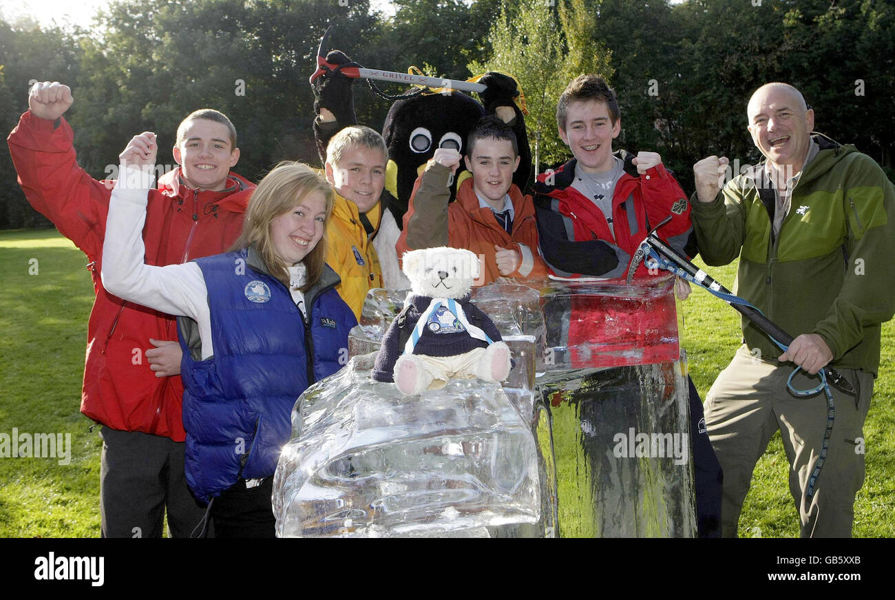 Explorer Pat Falvey (right) joins (left to right) Michael Walton ...