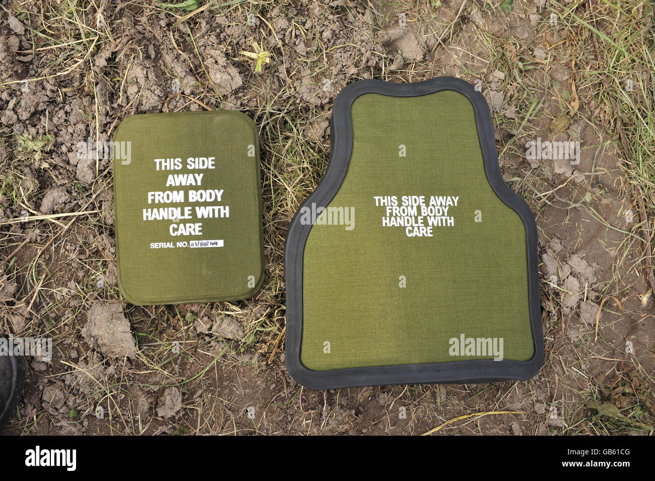 A comparison of British Army body armour. On the left is the small ...