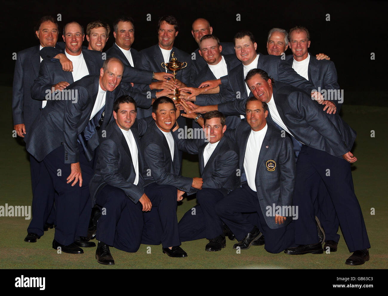 USA's captain Paul Azinger celebrates winning the 37th Ryder Cup with ...
