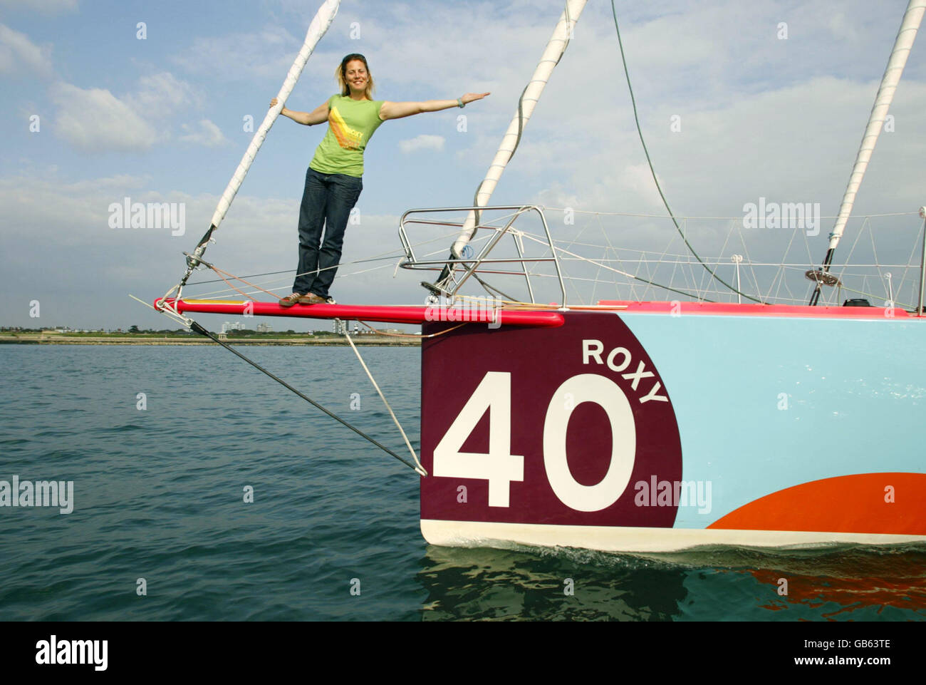 Sailing - Sam Davies Photo Shoot - Portsmouth Stock Photo - Alamy