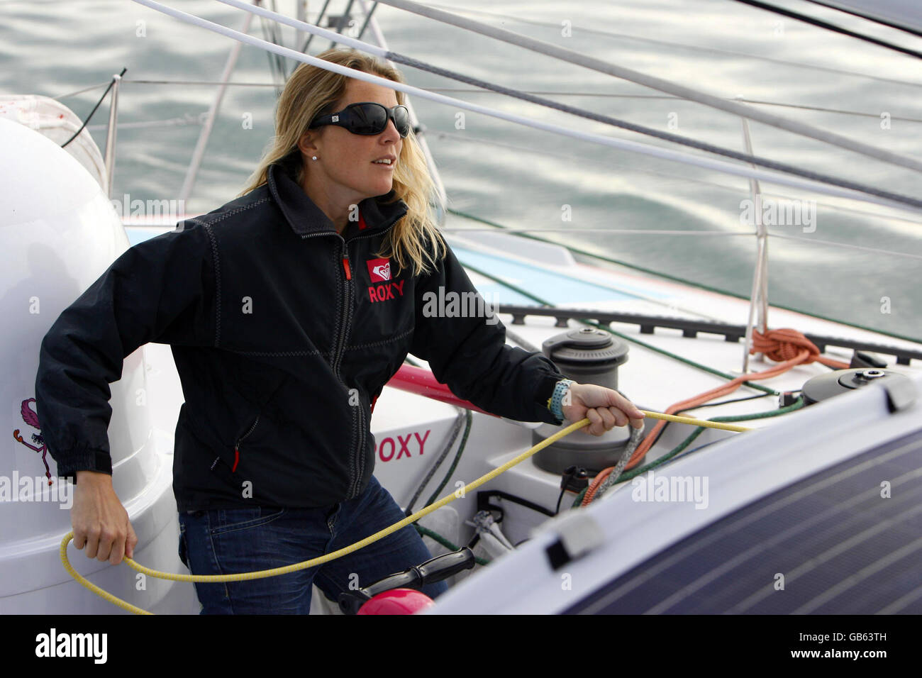 Sailing - Sam Davies Photo Shoot - Portsmouth Stock Photo - Alamy