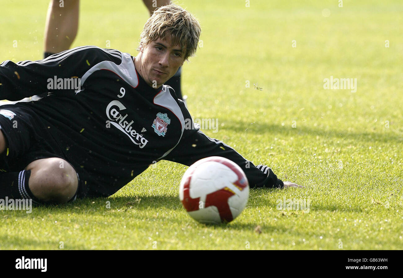 Liverpool's Fernando Torres during a training session at Melwood ...
