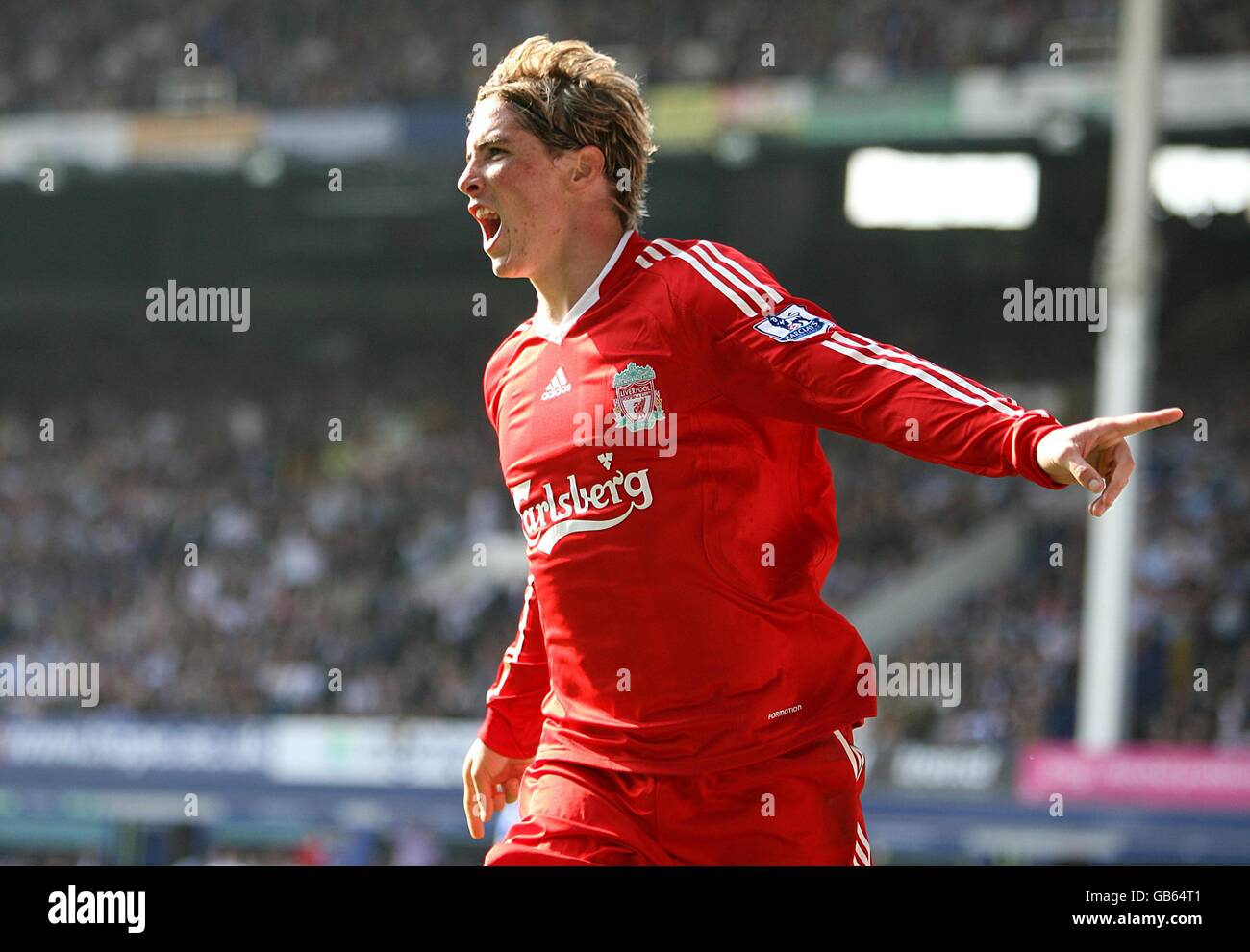 Liverpools fernando torres celebrates after scoring the first goal hi ...