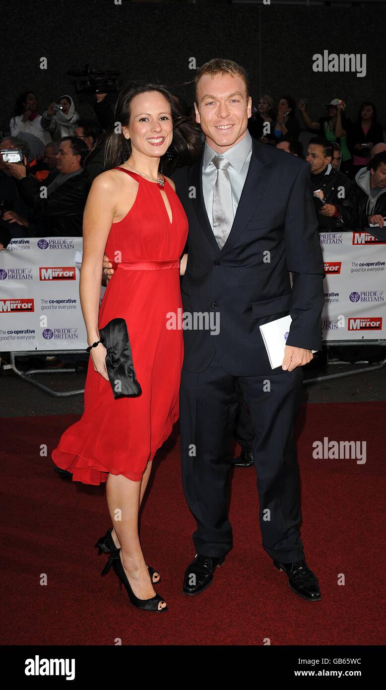 Chris Hoy and Sarra Kemp arrive for the Pride of Britain Awards at the ...