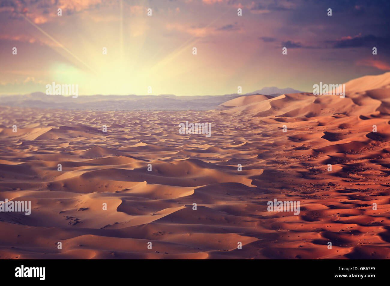 Sunny desert, abstract ecological and environmental backgrounds Stock ...