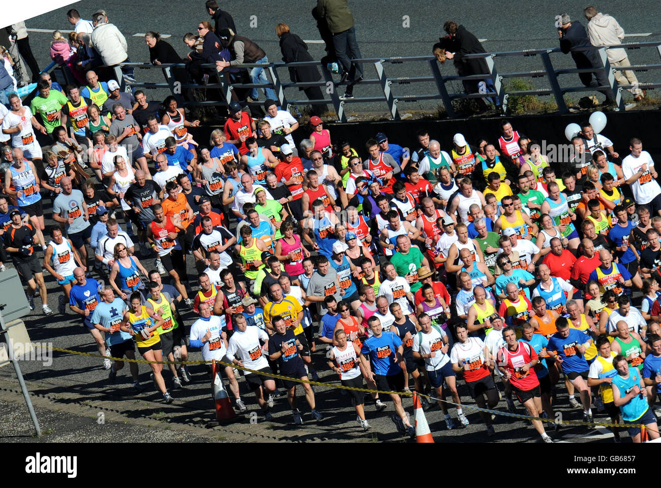 Competitors during the bupa great north run in newcastle hi-res stock ...