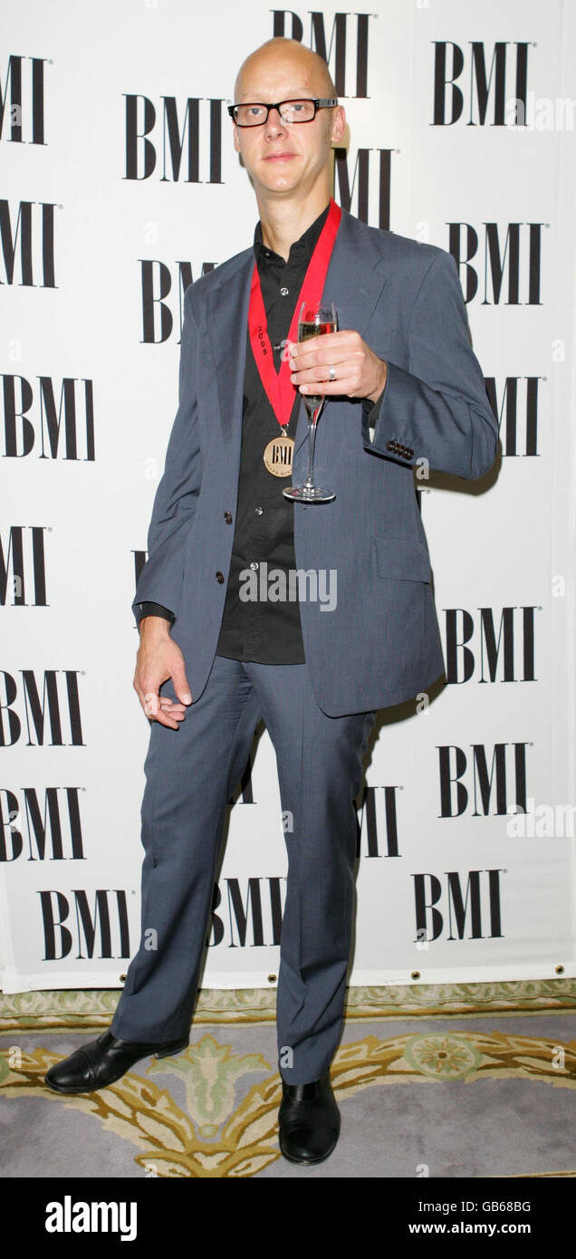 Martin Terefe poses with his award during the BMI Awards at The ...