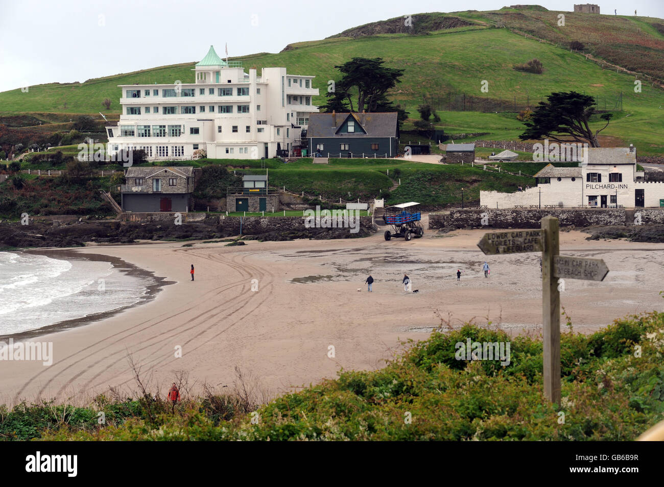Tourism, Art Deco Hotel. Burgh Island Hotel Stock Photo - Alamy