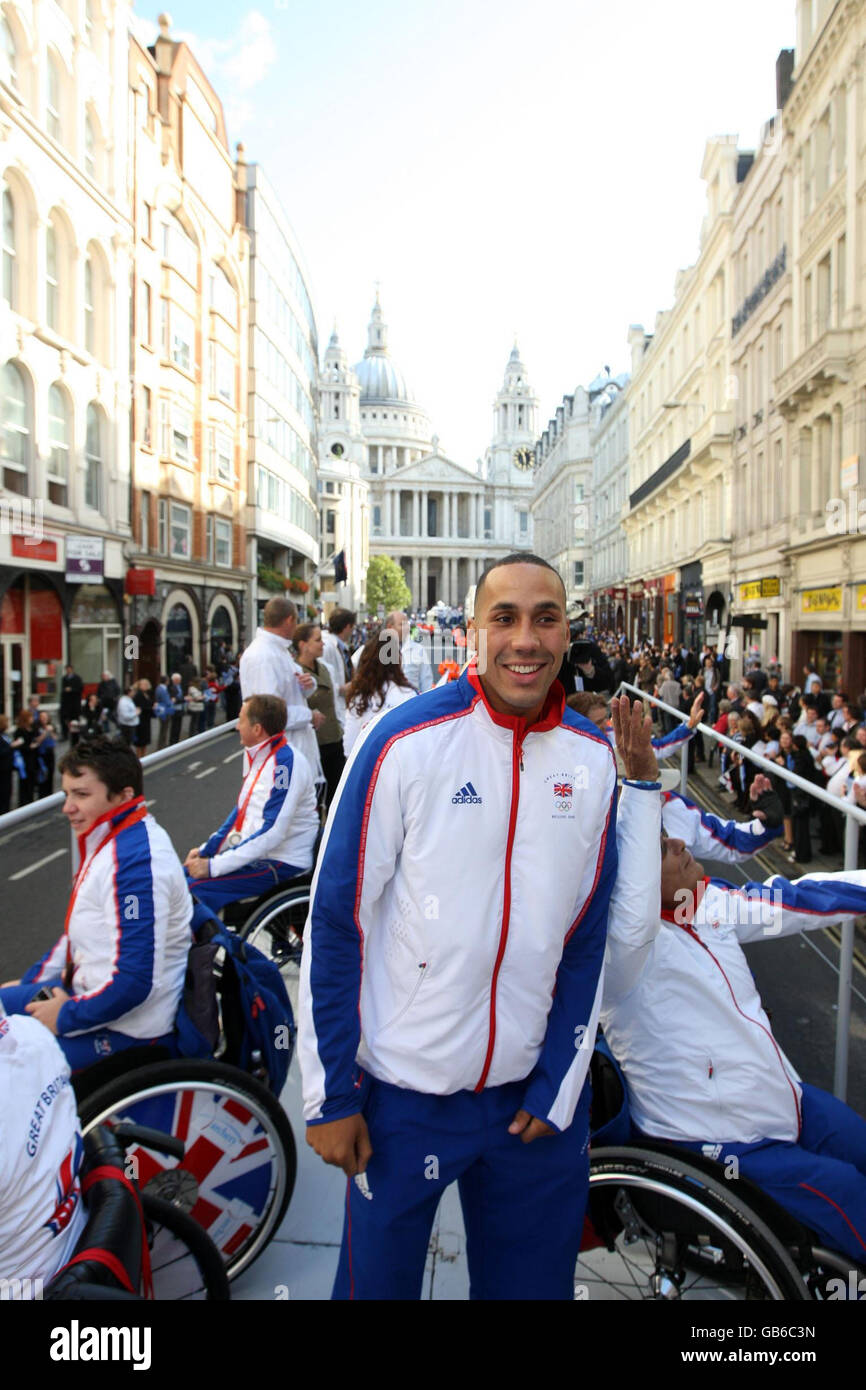 Olympic Gold Medalist James Degale during the Team GB Olympic Parade in ...