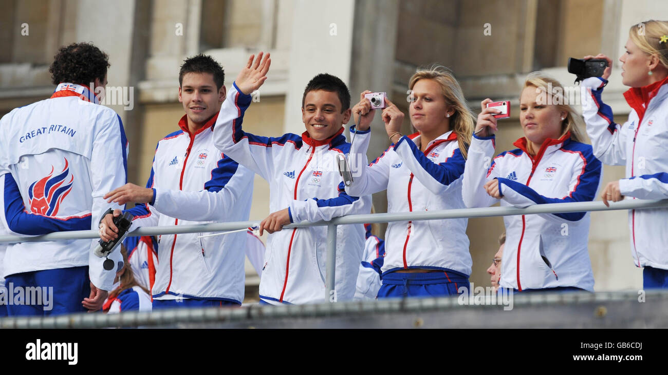Tom Daley during the British Olympic team parade through central London ...