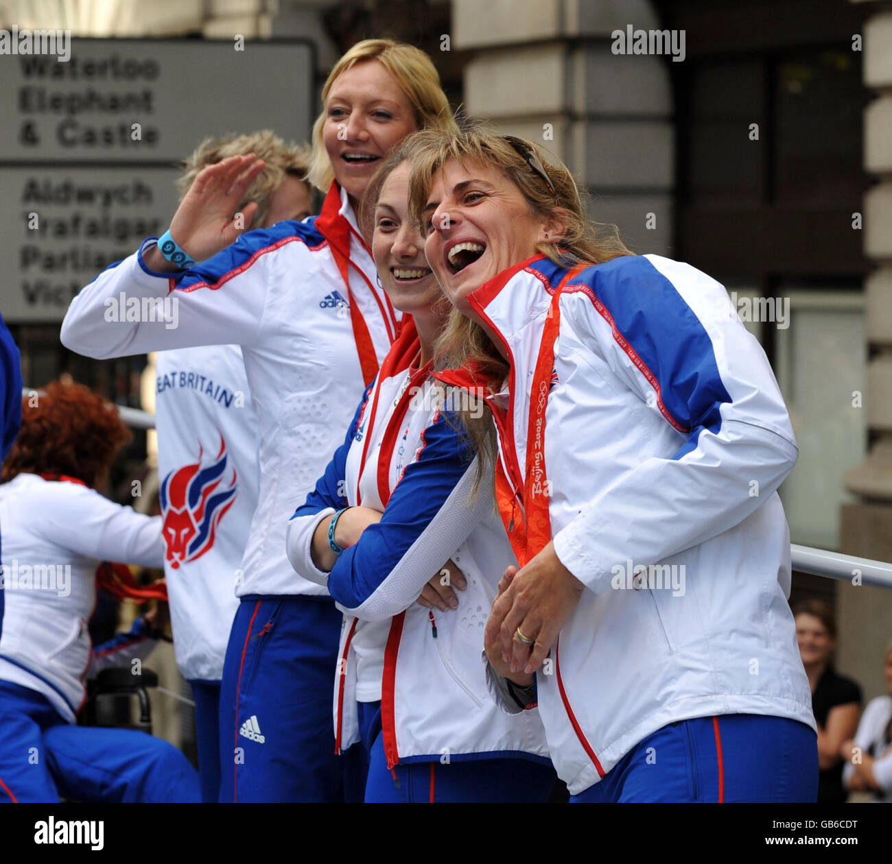 Tina Cook (right) during the British Olympic team parade through ...