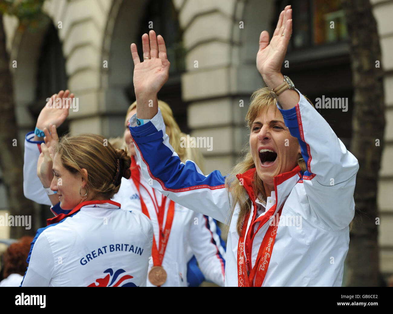 During the british olympic team parade through central london hi-res ...