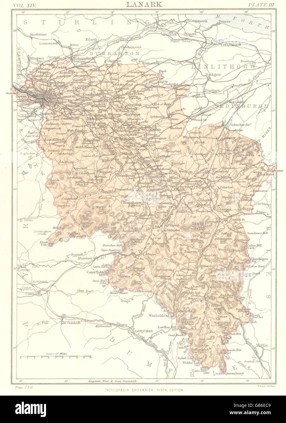 Lanark map hi-res stock photography and images - Alamy