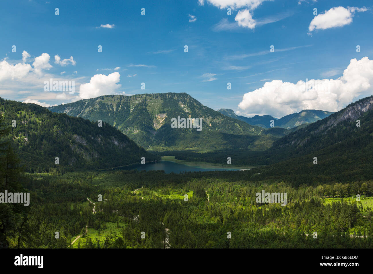Outlook, Lake, Offensee, Eibenberg, Mountain, Salzkammergut, Upper Austria, Austria Stock Photo ...