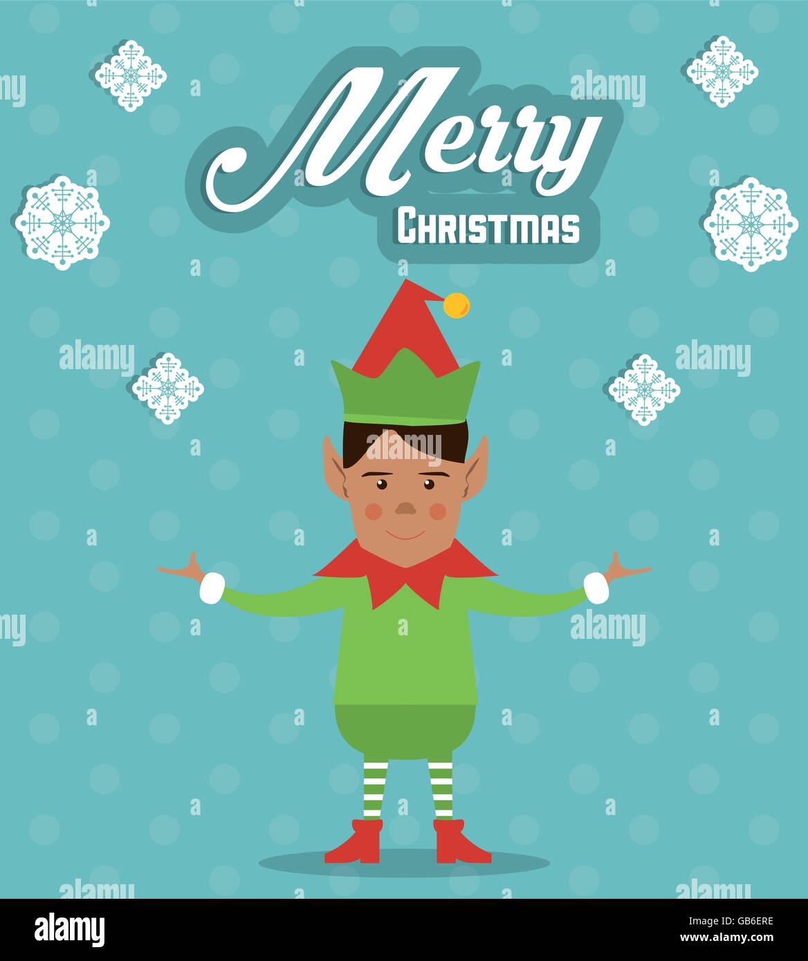 Elf cartoon icon. Merry Christmas design. Vector graphic Stock Vector ...