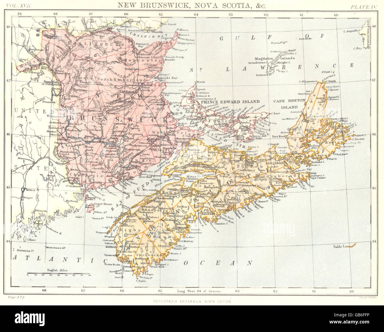 Nova scotia map 19th century hi-res stock photography and images - Alamy