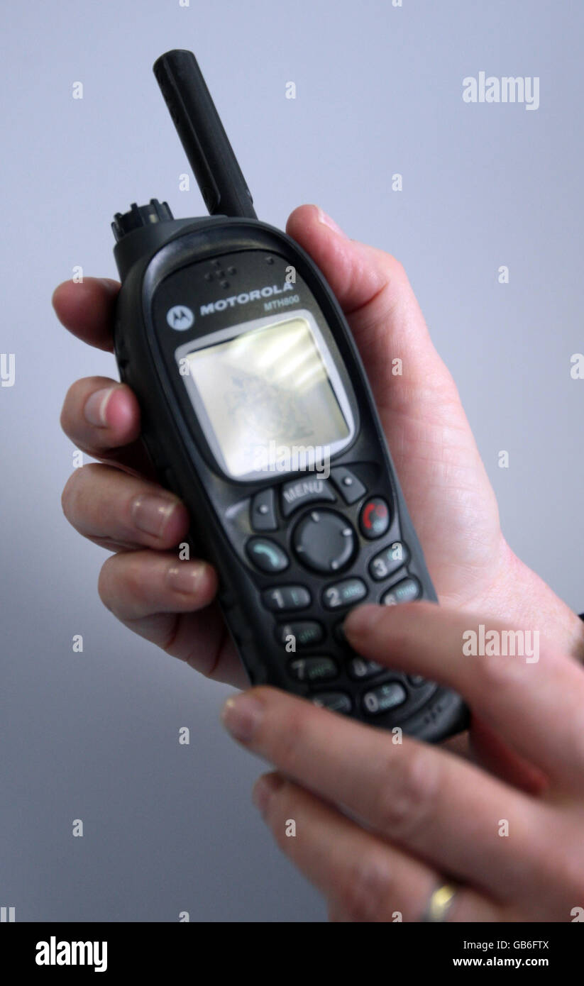 Police Stock. Air Waves phone used by Police at Edinburgh police ...
