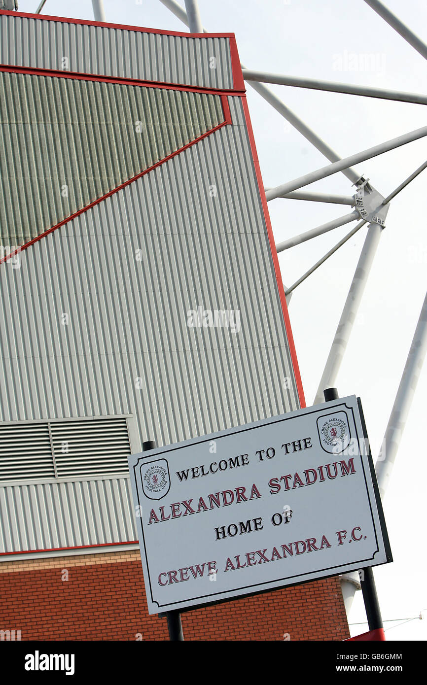 General view of outside the Alexandra Stadium, home of Crewe Alexandra ...