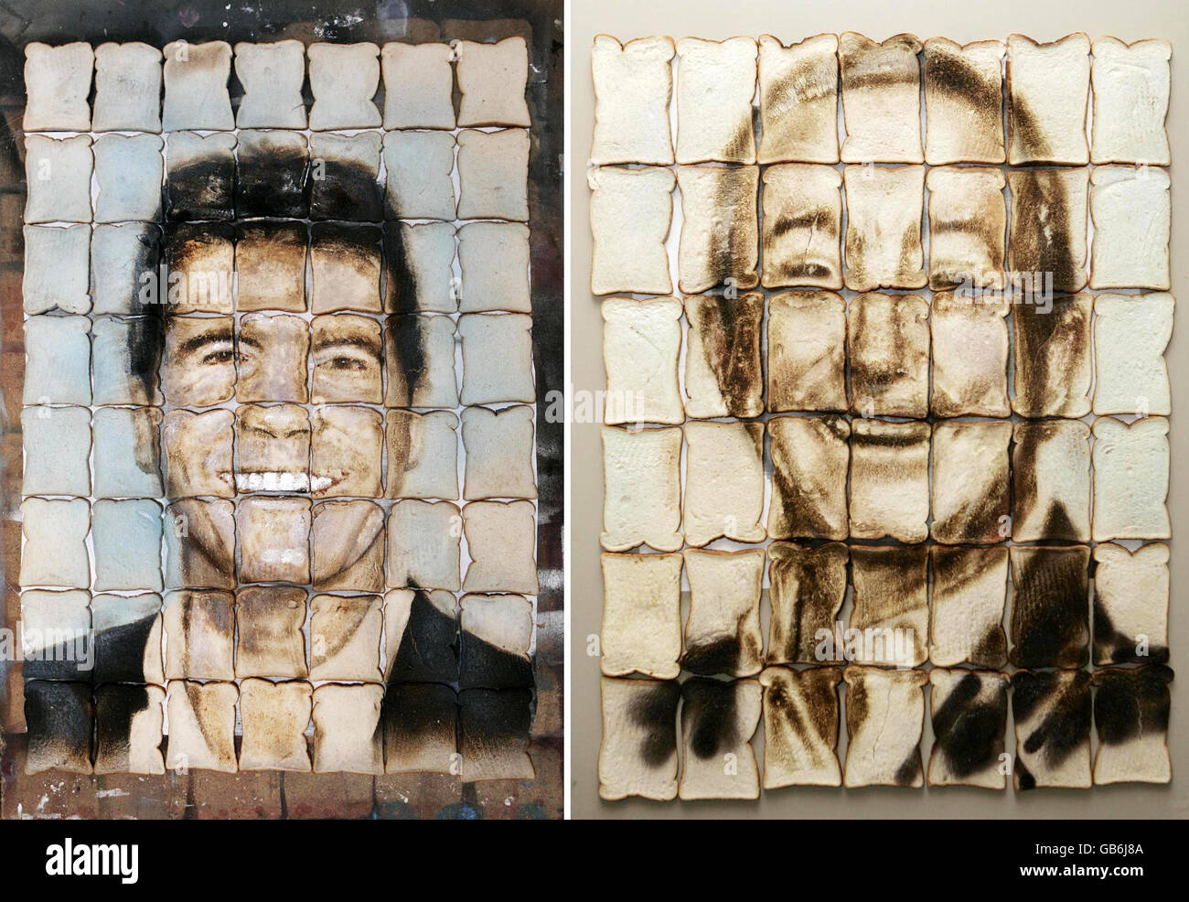 Food artist creates portraits of celebrities out of toast Stock Photo ...