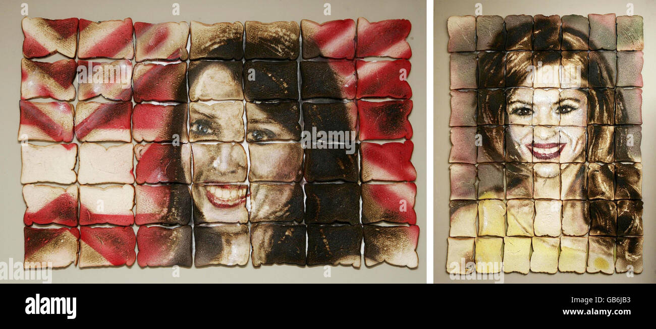 Food artist creates portraits of celebrities out of toast Stock Photo ...