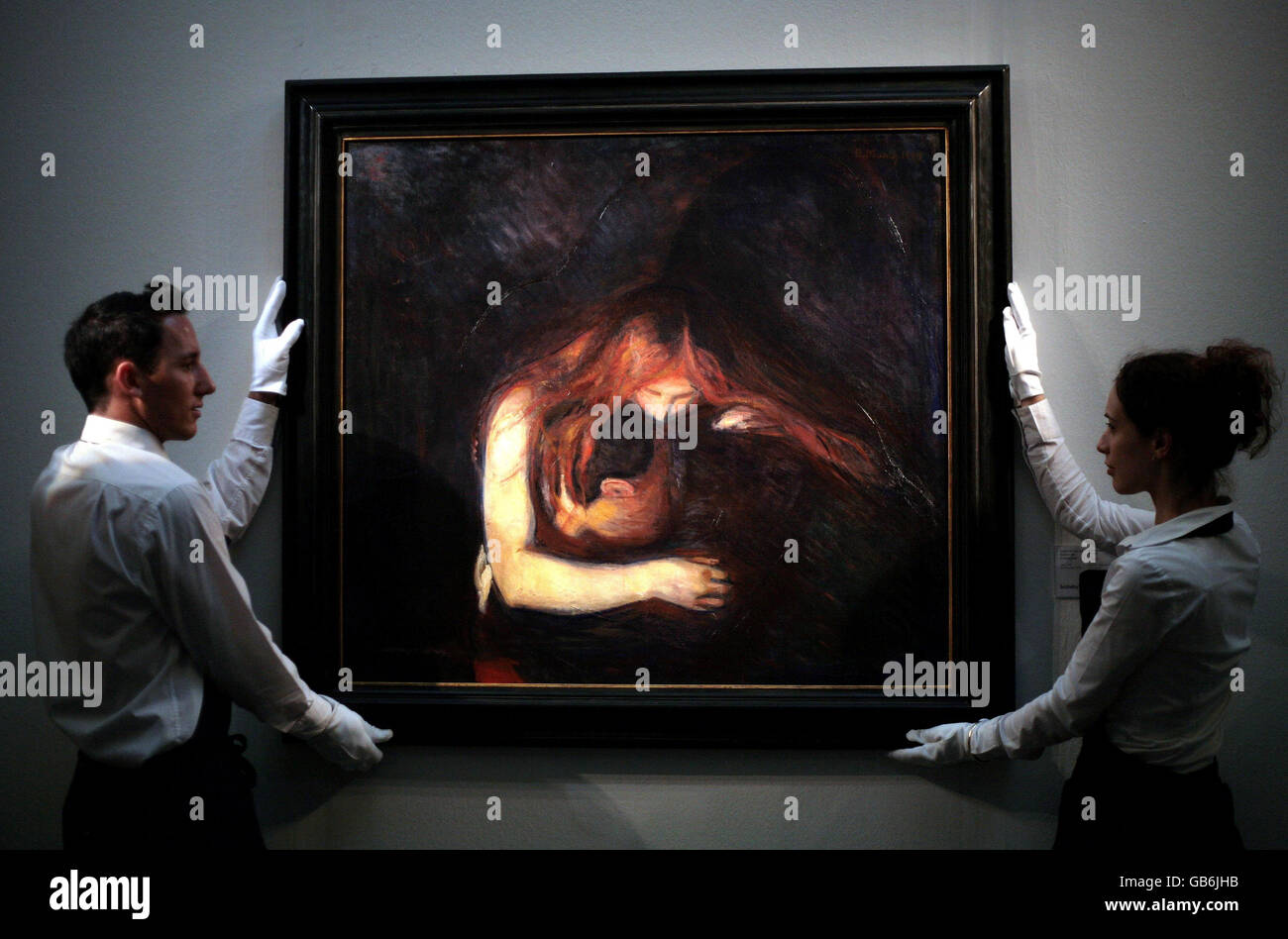'Vampire' by Edvard Munch on display at Sotheby's in London. The ...