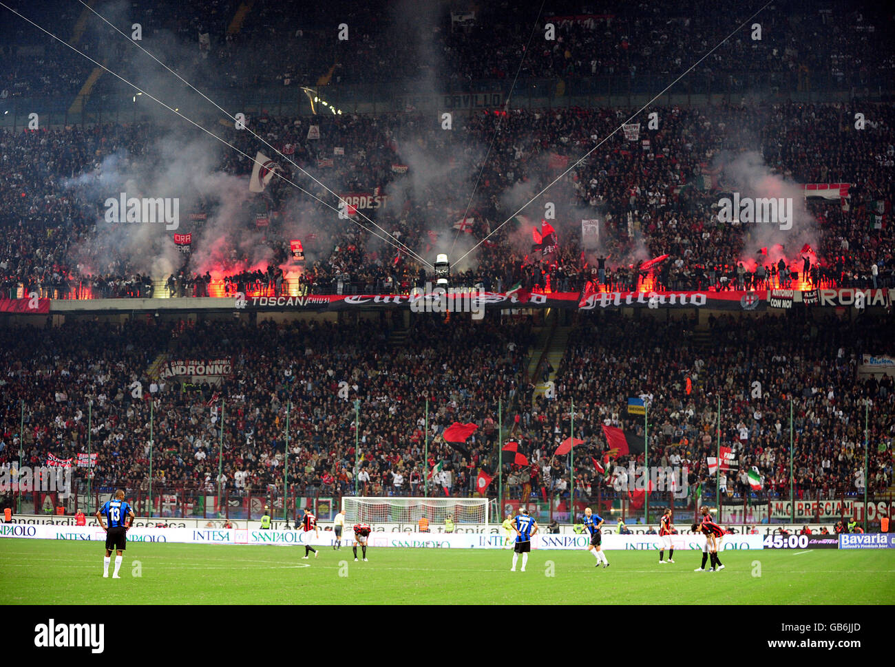 Ac milan inter milan flares hi-res stock photography and images - Alamy