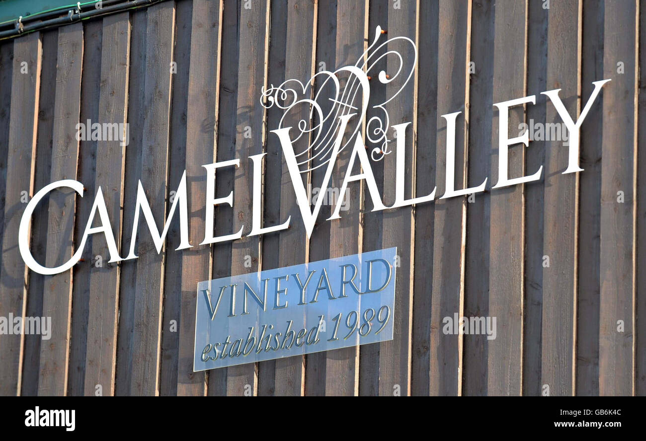 Camel Valley Vineyard. A general view of the Camel Valley Vineyard in ...